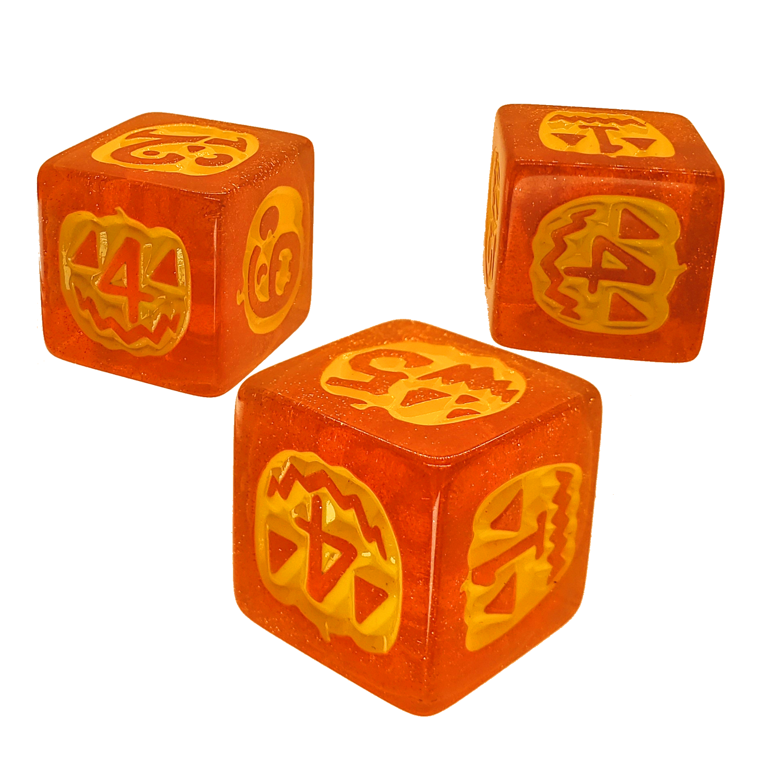 Translucent Orange Glitter Halloween d6 Dice | Warehouse 23