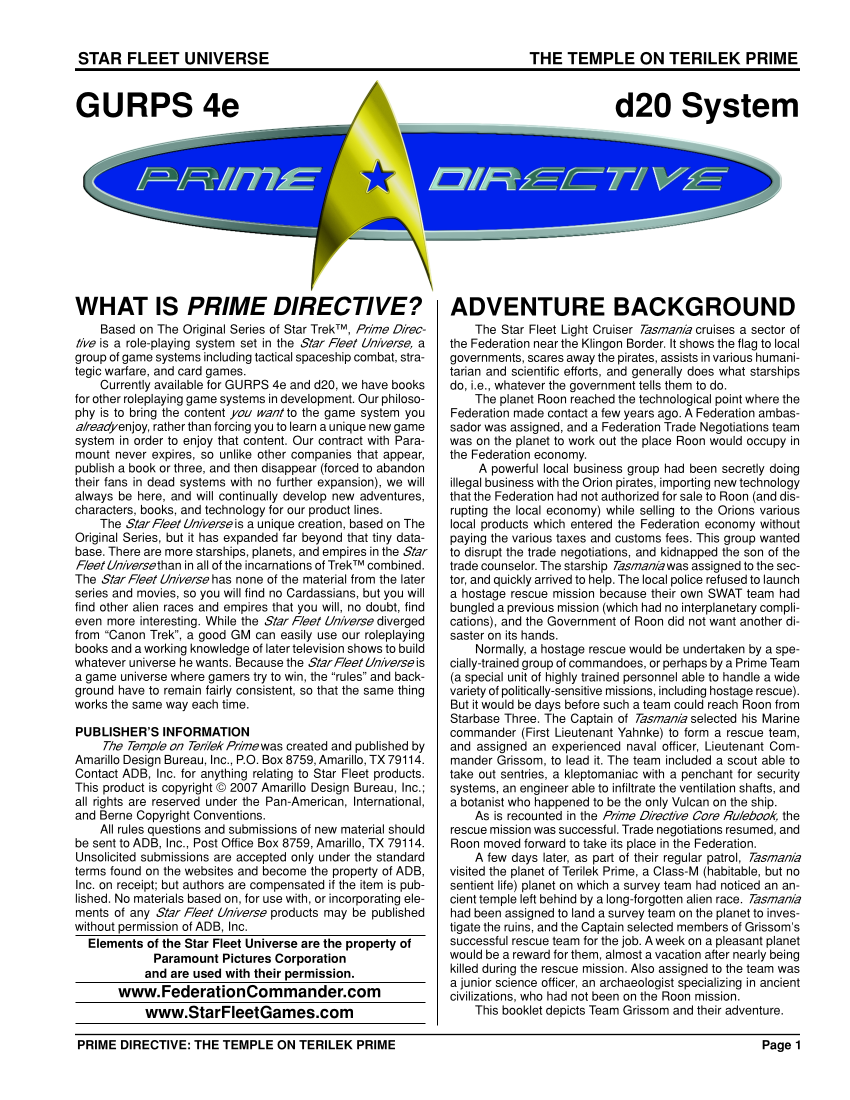 GURPS/D20 Adventure: Planet Aldo | Warehouse 23