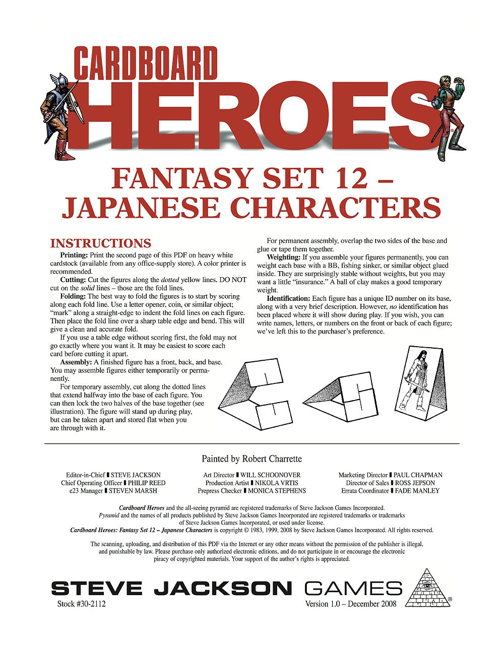 Cardboard Heroes: Fantasy Set 12 - Japanese Characters | Warehouse 23