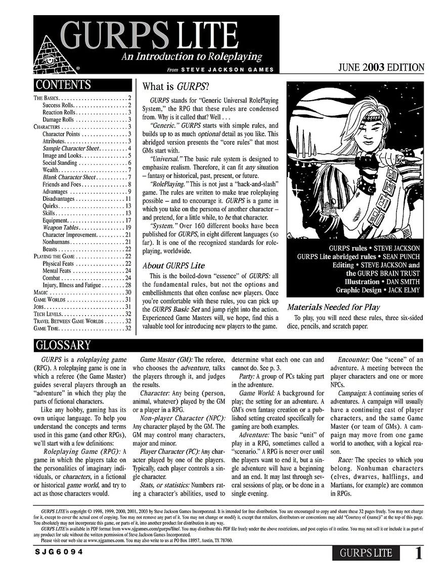 GURPS Lite (Third Edition) | Warehouse 23