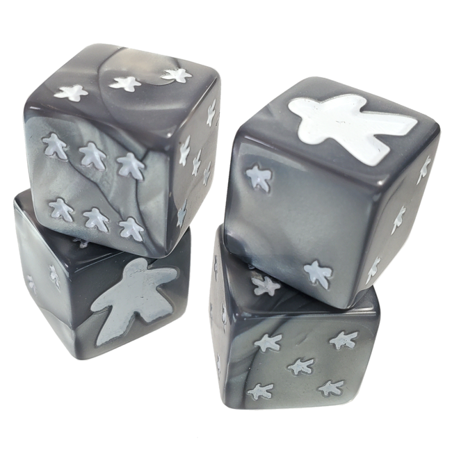 Meeple d6 Dice Set (Silver) | Warehouse 23