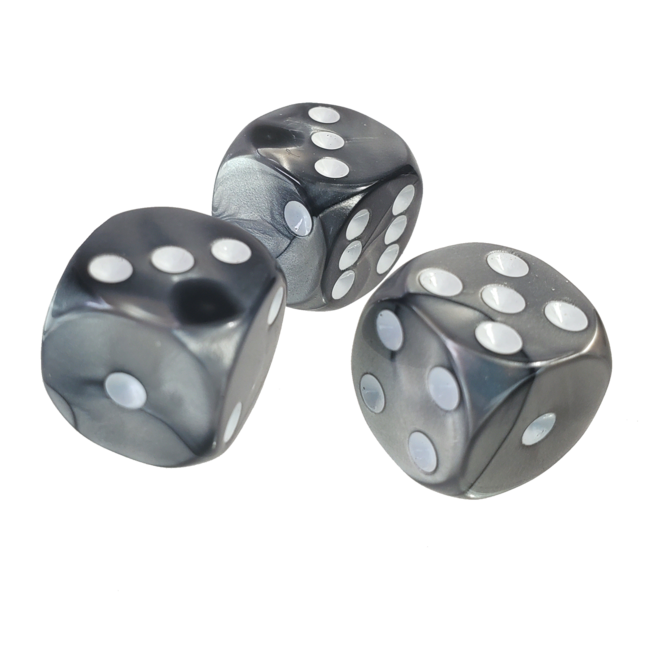 The Fantasy Trip: 14mm Silver d6 Dice Set | Warehouse 23